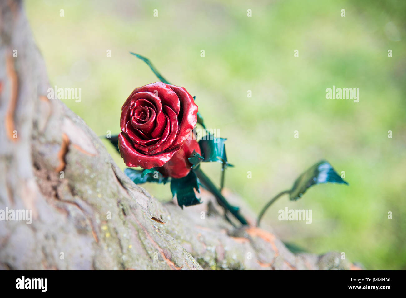Beautiful handmade wrought iron rose from Russia Stock Photo - Alamy