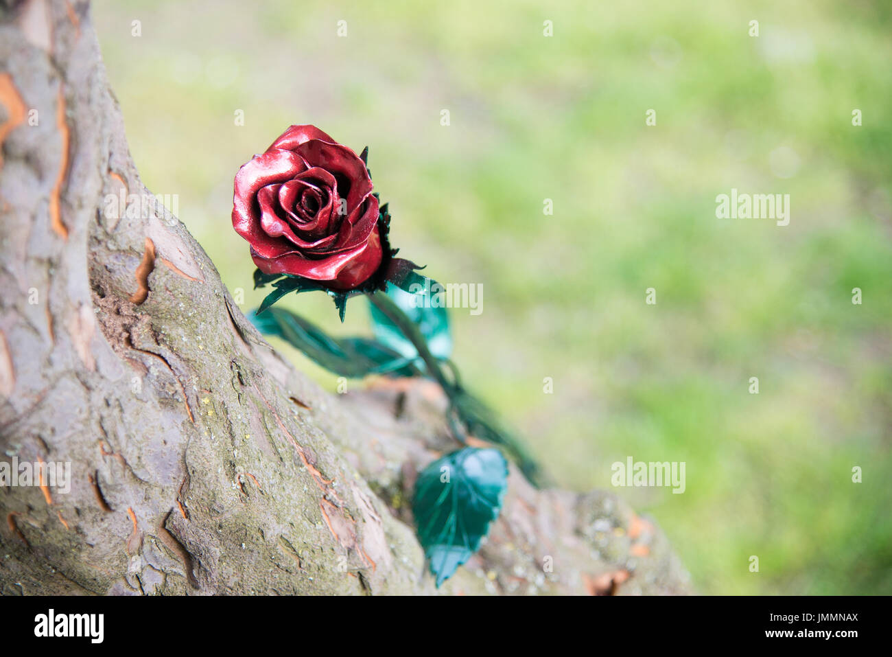 Beautiful handmade wrought iron rose from Russia Stock Photo - Alamy