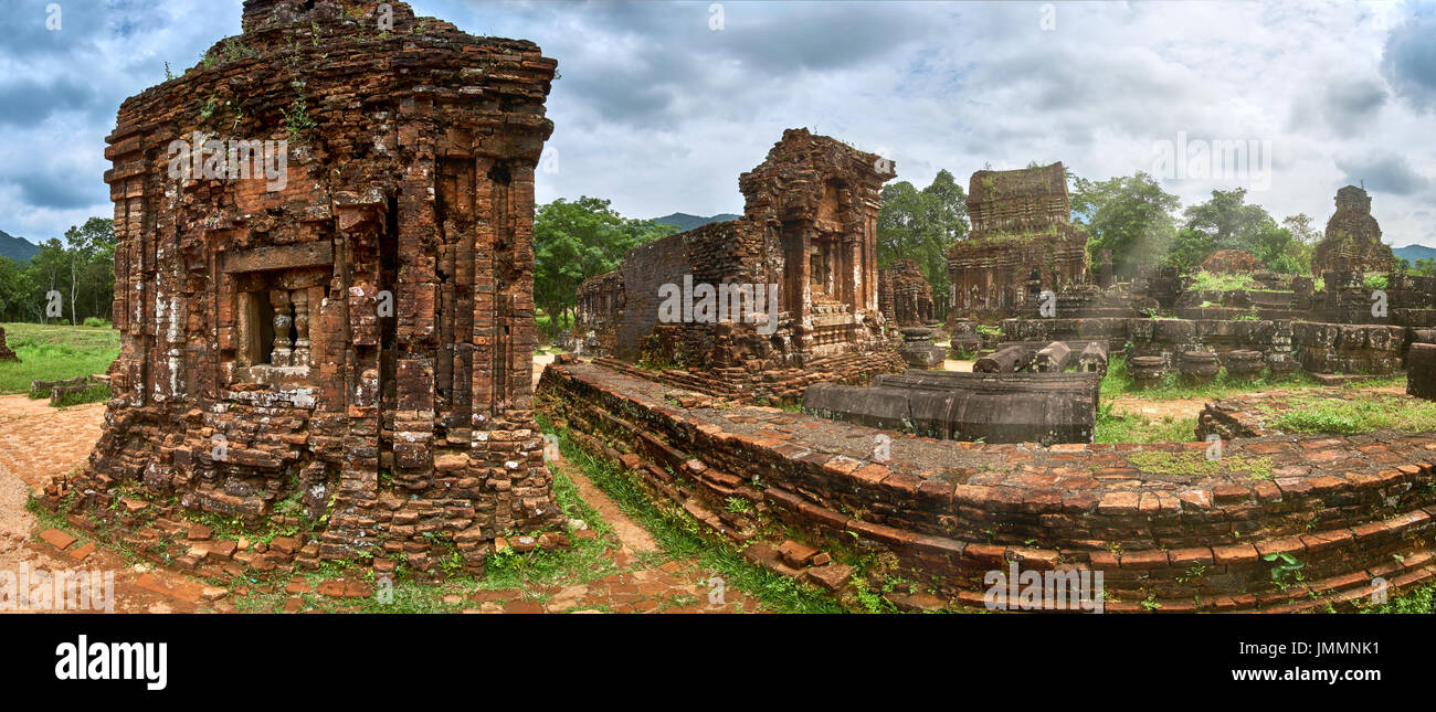 Big panorama from the old religious buildings from the Champa empire ...