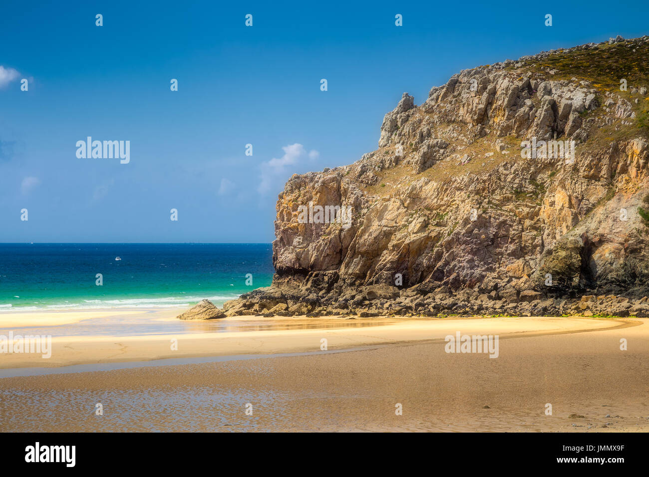 Cliffs and ocean on the coast of Brittany (Bretagne), France Stock ...