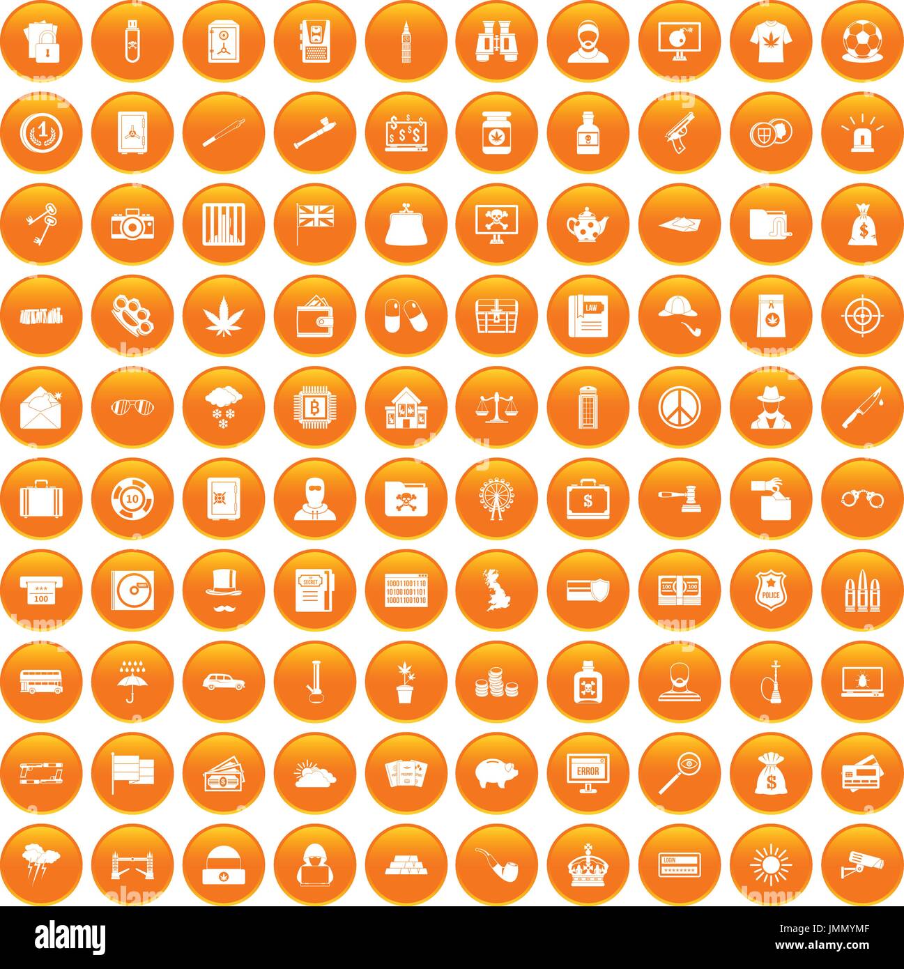 100 police icons set orange Stock Vector Image & Art - Alamy