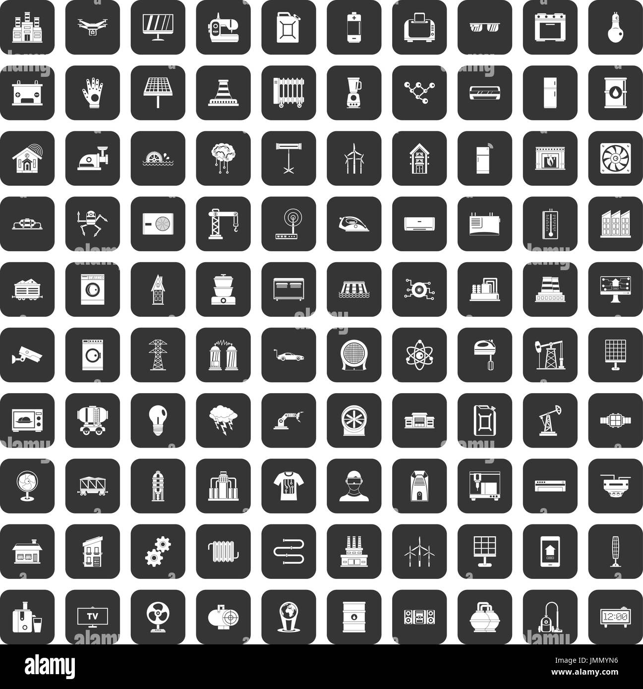 100 electrical engineering icons set black Stock Vector Image & Art - Alamy