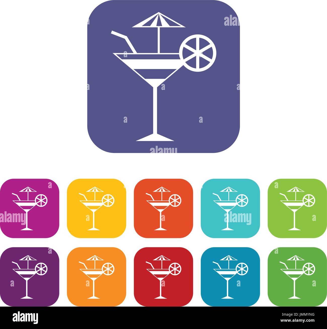 Fruit cocktail icons set Stock Vector Image & Art - Alamy