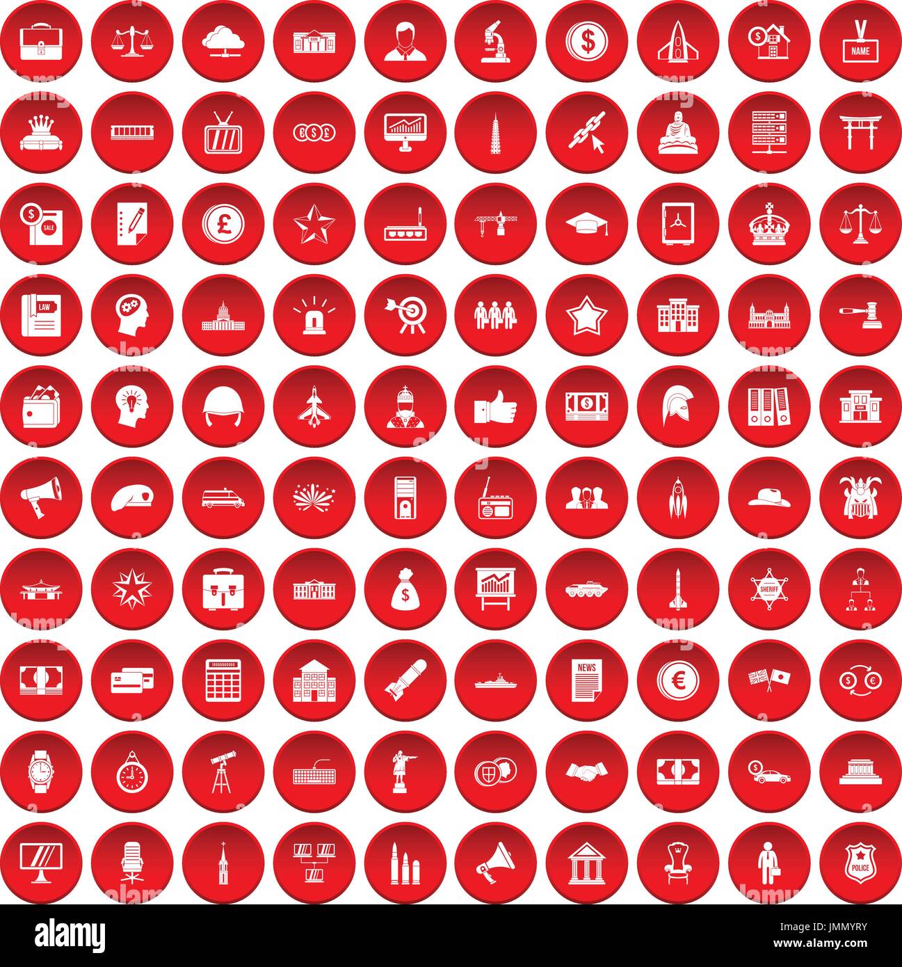 100 government icons set red Stock Vector Image & Art - Alamy