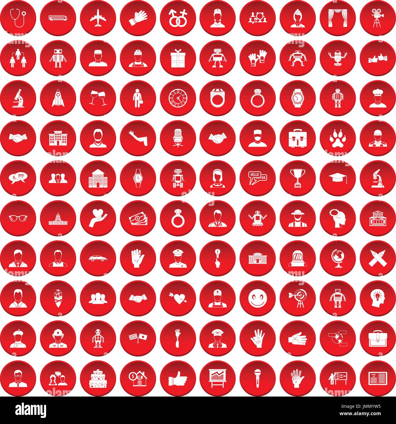 100 handshake icons set red Stock Vector Image & Art - Alamy