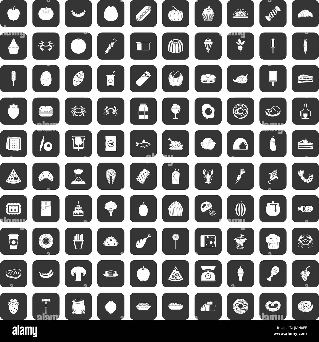 100 favorite food icons set black Stock Vector Image & Art - Alamy