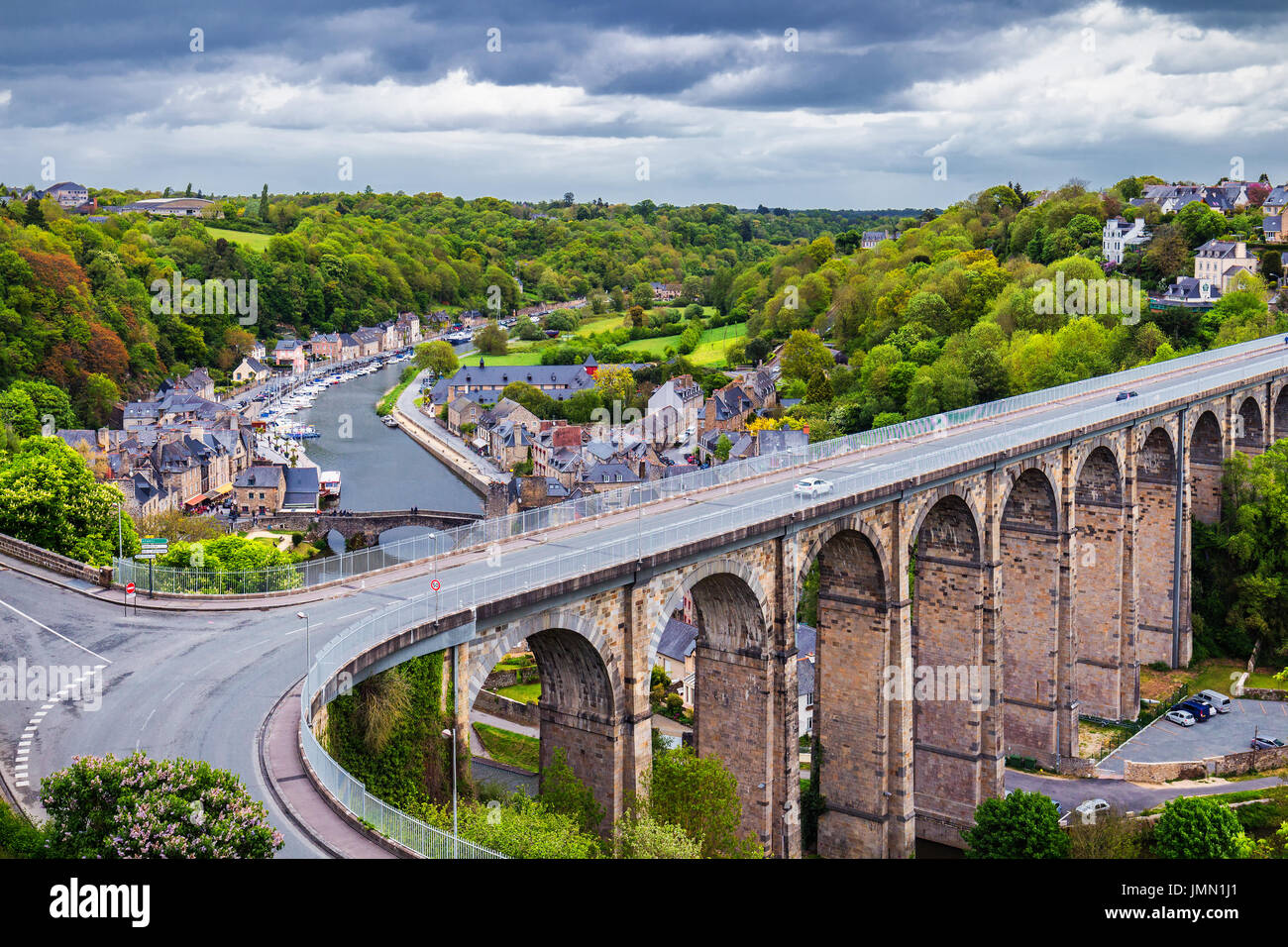 The magnificent old city of Dinan. Concept of Europe travel ...