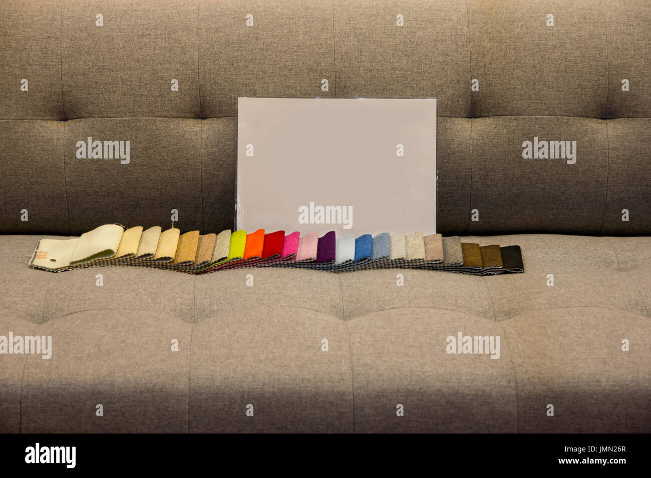 Adjustable sofa fabric solid color chart Stock Photo - Alamy