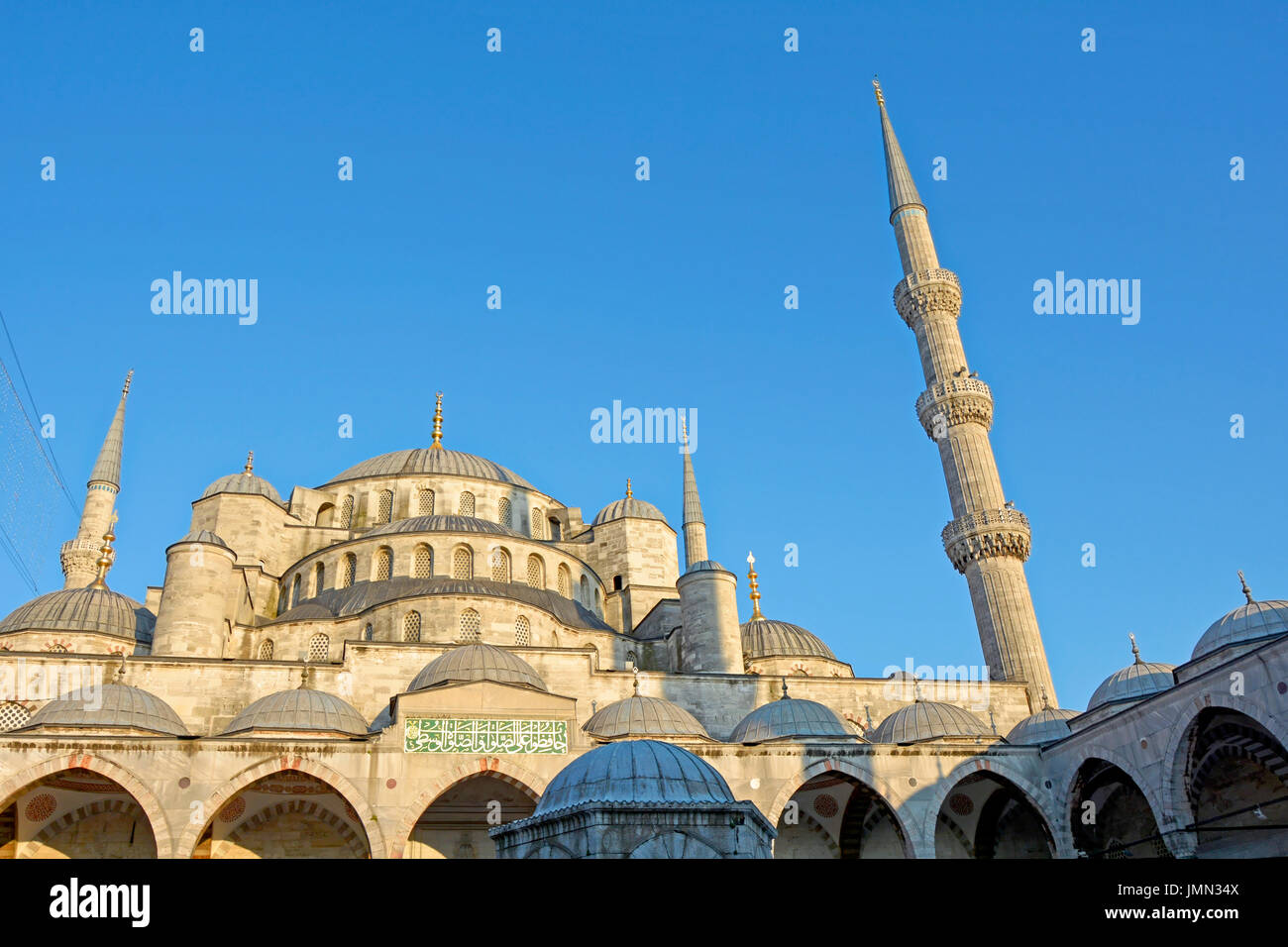 Facade of the famous and historic Blue Mosque in Istanbul, one of the ...