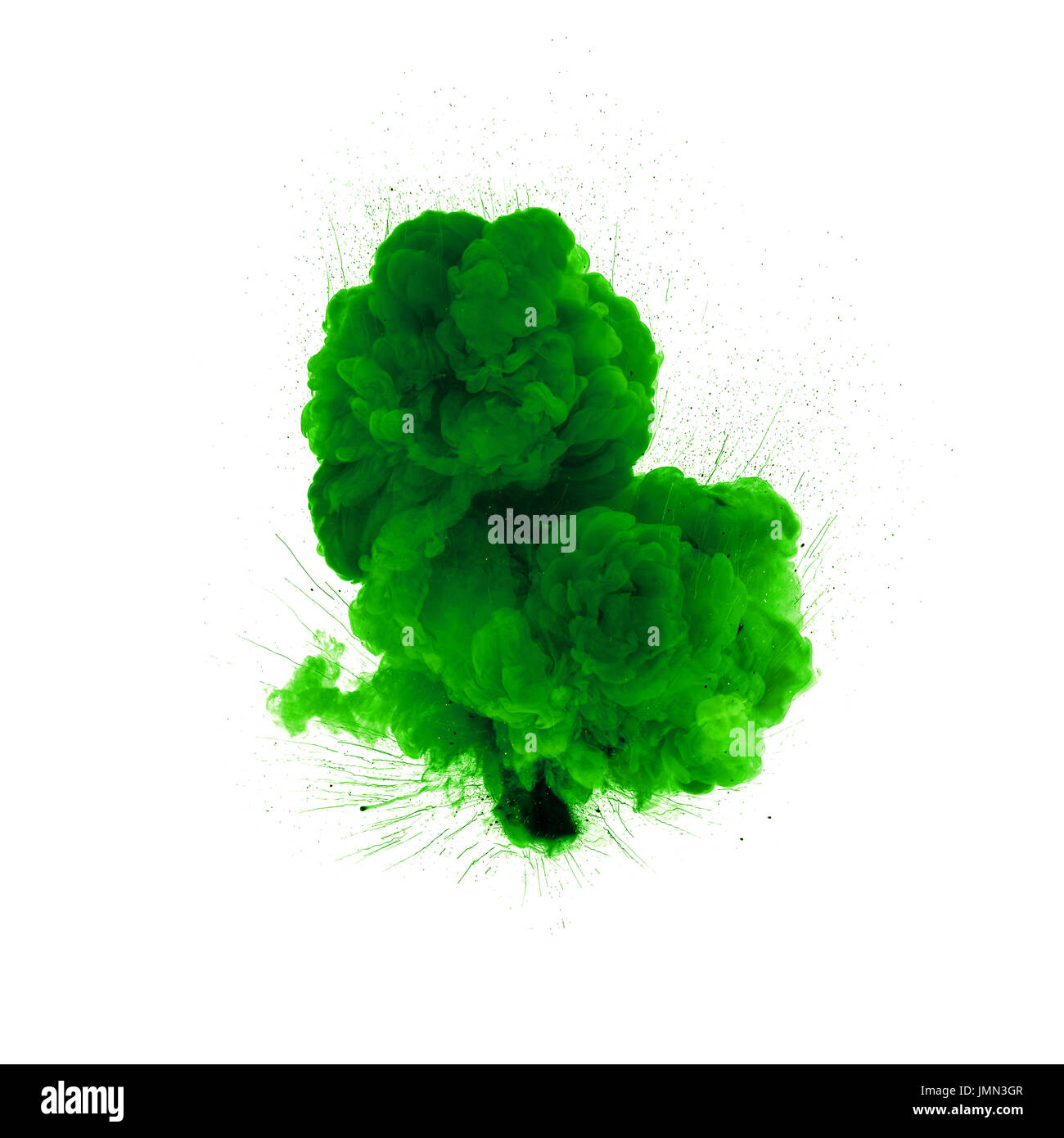 Abstract green explosion with sparks isolated on black background Stock ...