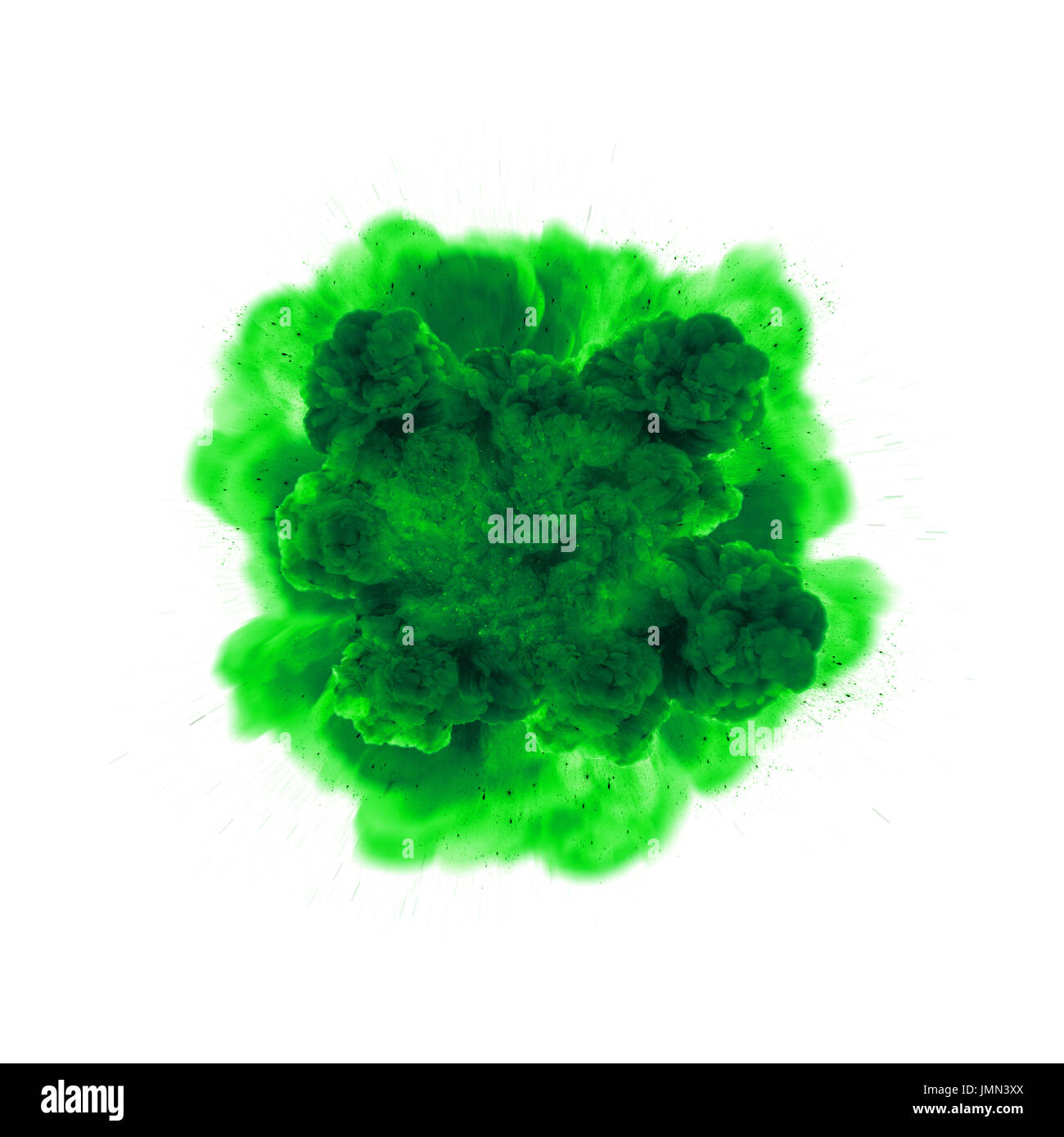 Abstract green explosion with sparks isolated on black background Stock ...