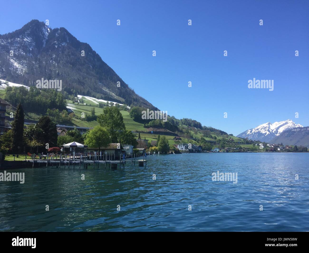 Beautiful nature snowcapped mountains swiss alps hi-res stock ...