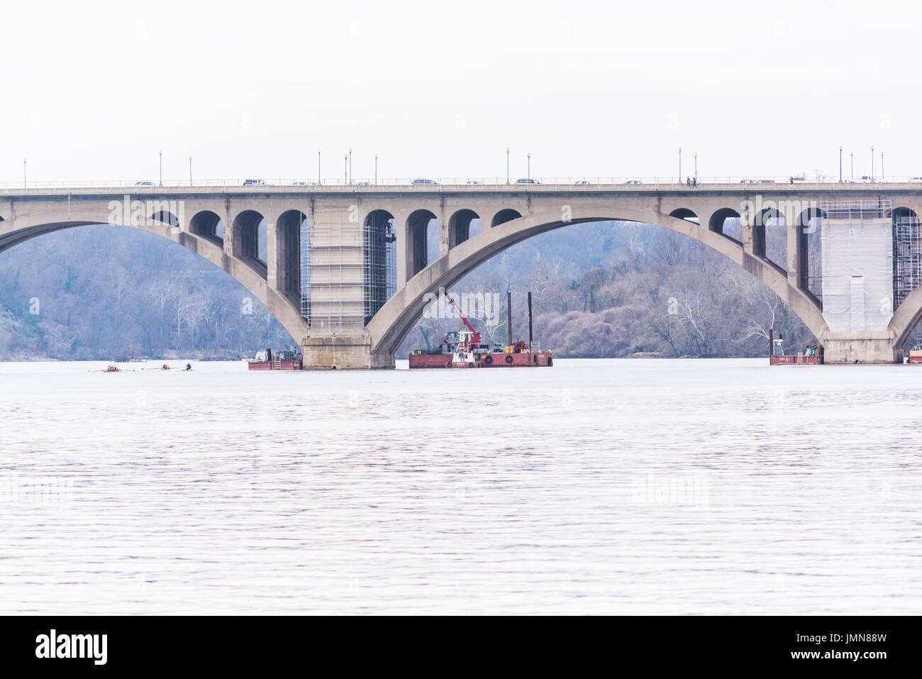 Washington DC, USA - March 20, 2017: Closeup of Potomac river key ...