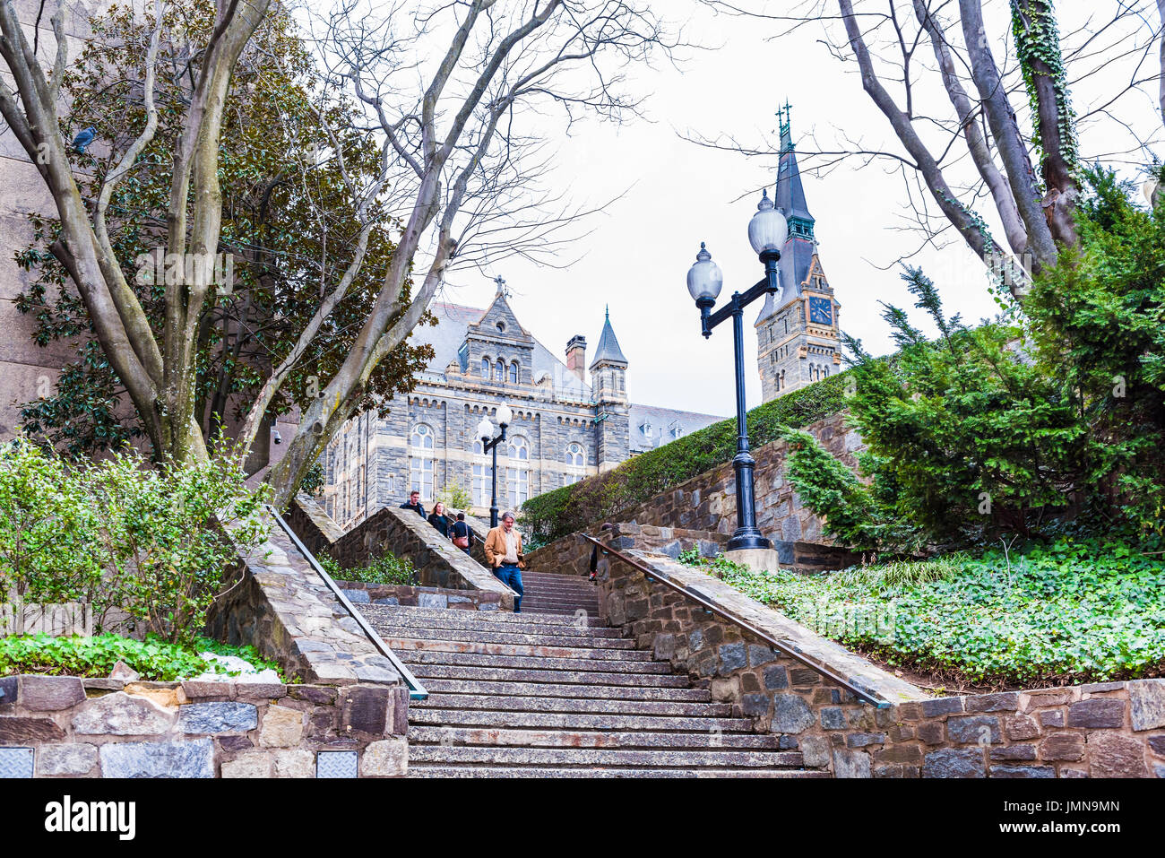 Washington DC, USA - March 20, 2017: Steps to historic old Georgetown ...