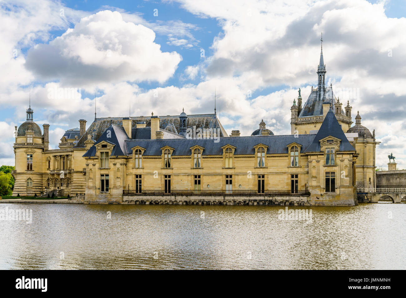 The west facade of Château de Chantilly, Chantilly, France Stock Photo ...