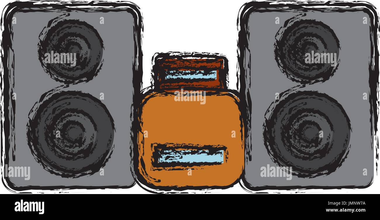 stereo system icon over white background vector illustration Stock ...