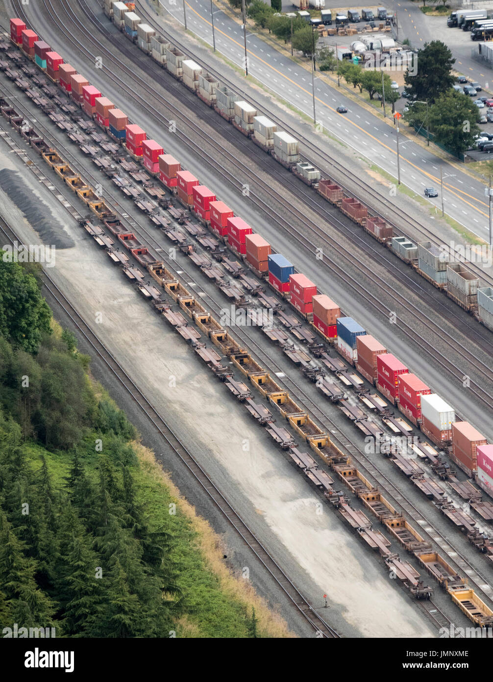 Aerial view railroad tracks train hi-res stock photography and images ...