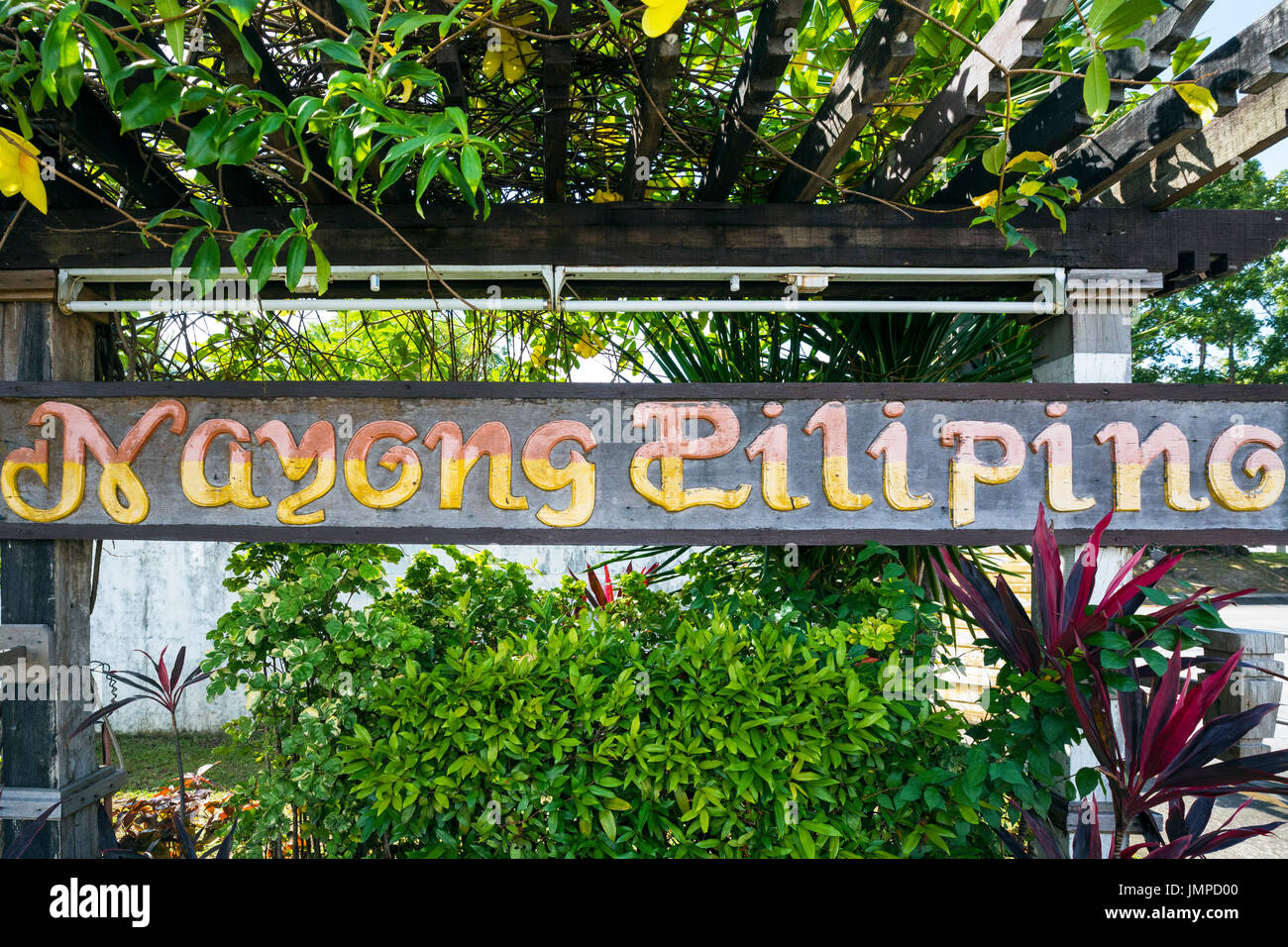 Entrance sign, Nayong Pilipino, Angeles City, Pampanga, Philippines ...