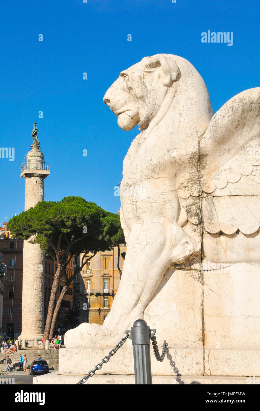 Architectural detail of lion statue in Rome, Italy Stock Photo - Alamy