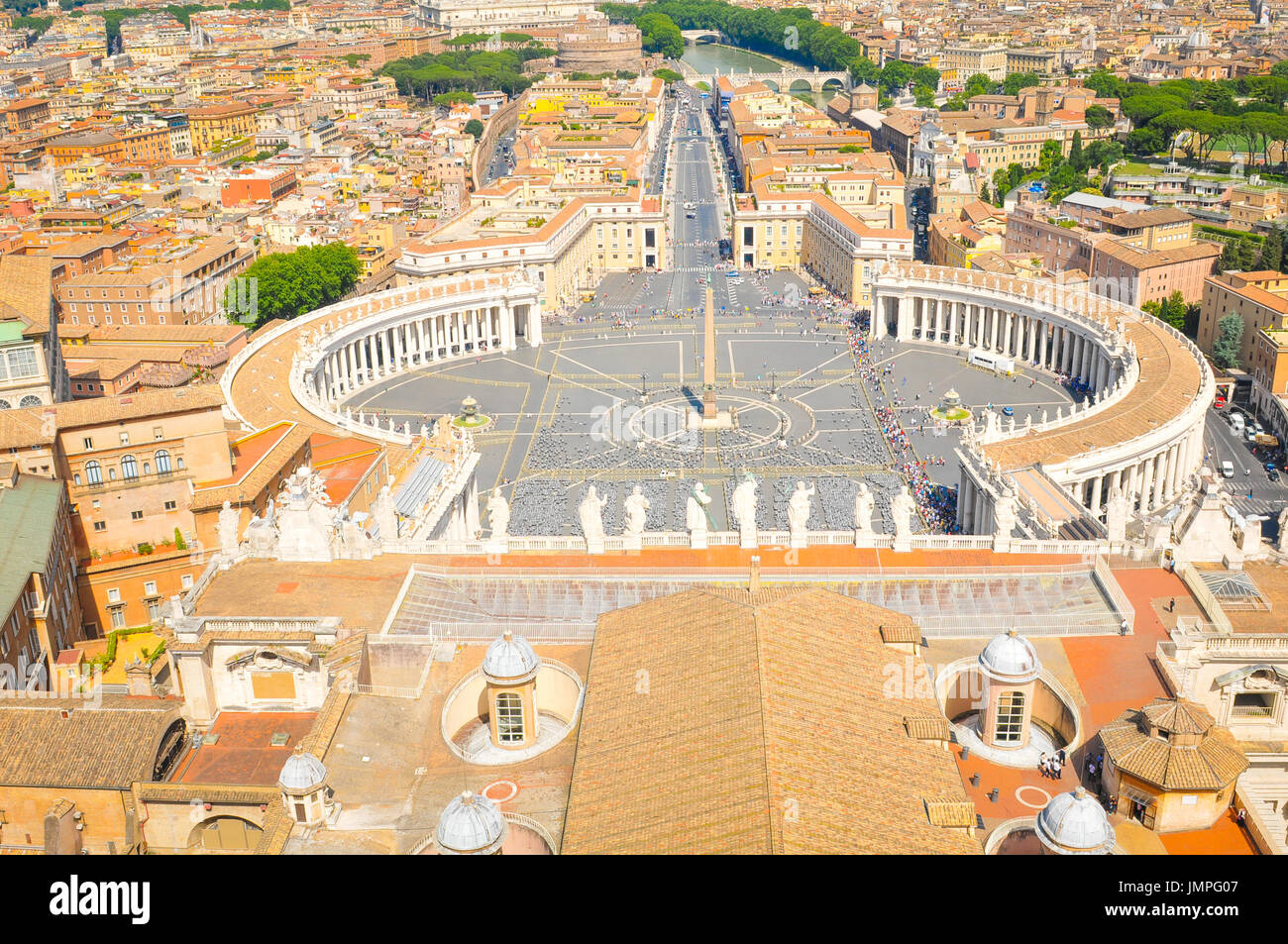 Aerial view of Vatican as seen from the top of Saint Peter basilica ...