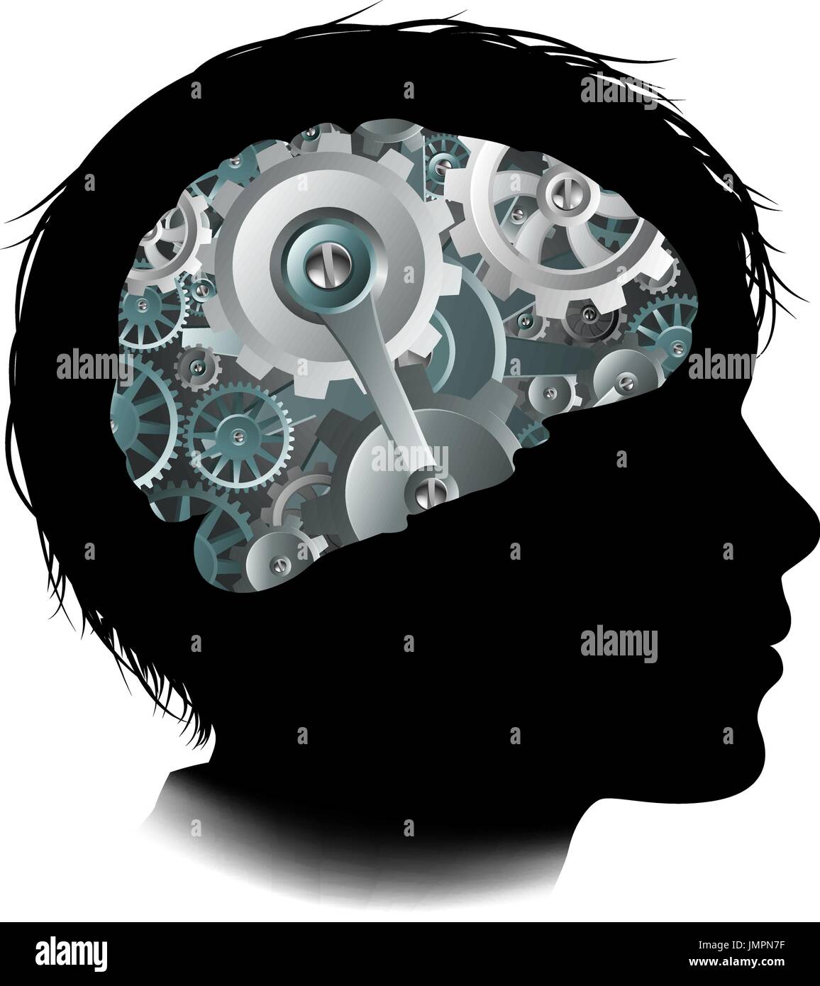 Machine Workings Gears Cogs Brain Child Concept Stock Vector Image ...