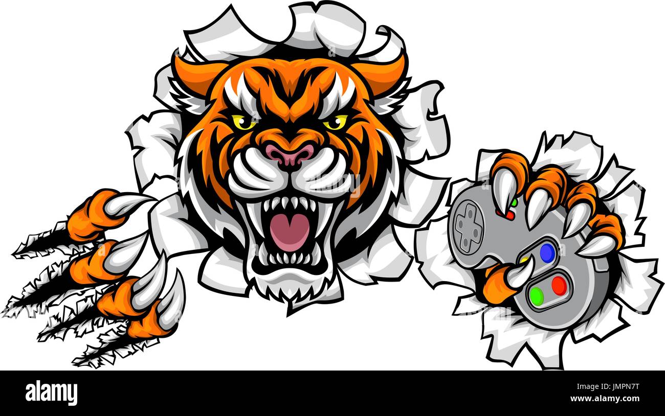 Tiger Angry Esports Mascot Stock Vector Image & Art - Alamy