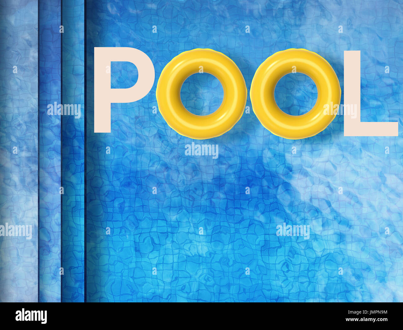 pool letter on pool background top view Stock Photo - Alamy