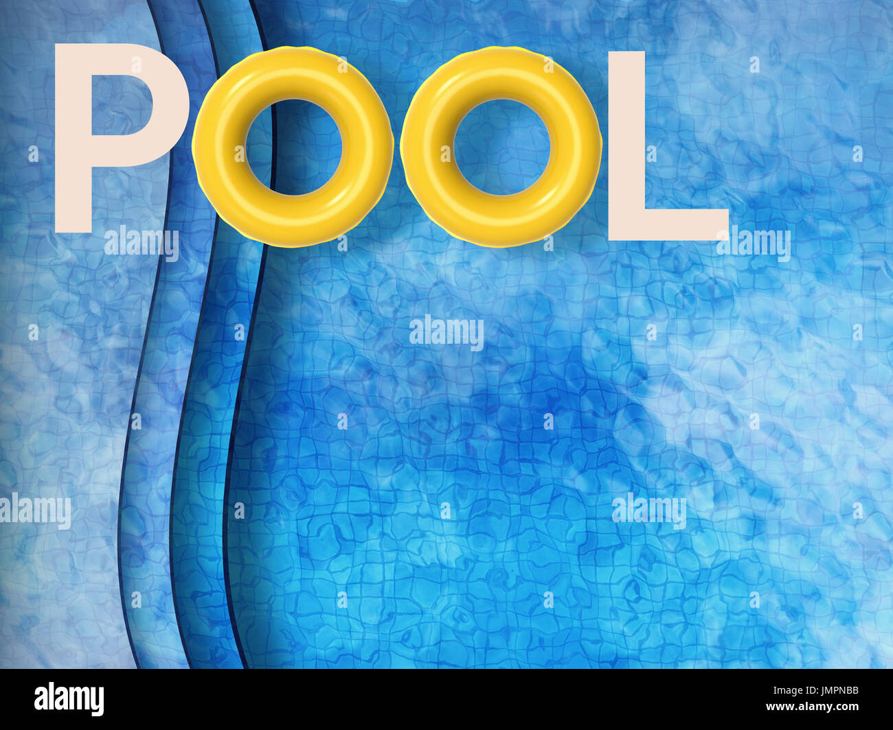 pool letter on pool background top view Stock Photo - Alamy