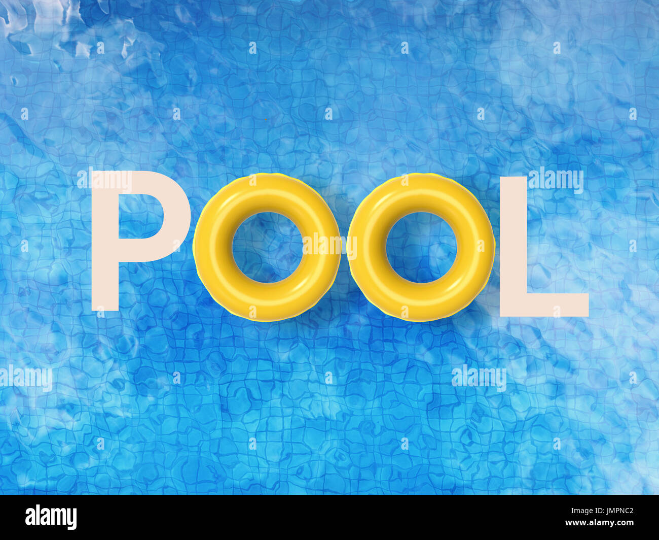 pool letter on pool background top view Stock Photo - Alamy