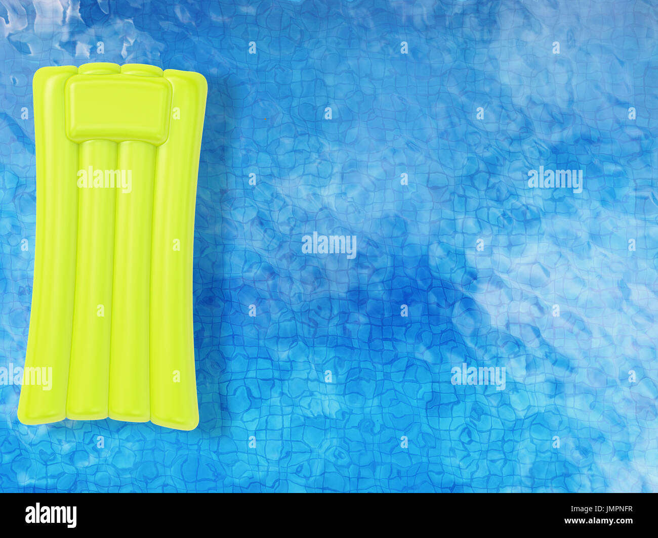 3d rendering pool top view with inflatable raft floating Stock Photo ...