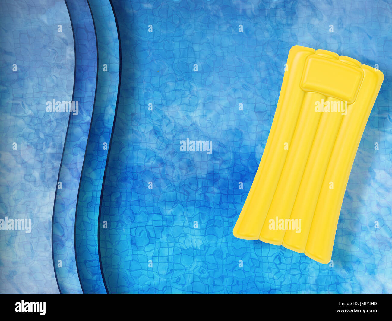 3d rendering pool top view with inflatable raft floating Stock Photo ...