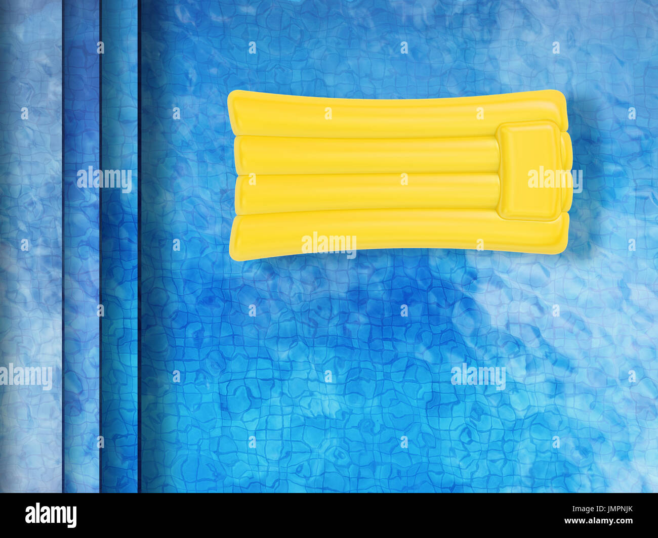 3d rendering pool top view with inflatable raft floating Stock Photo ...