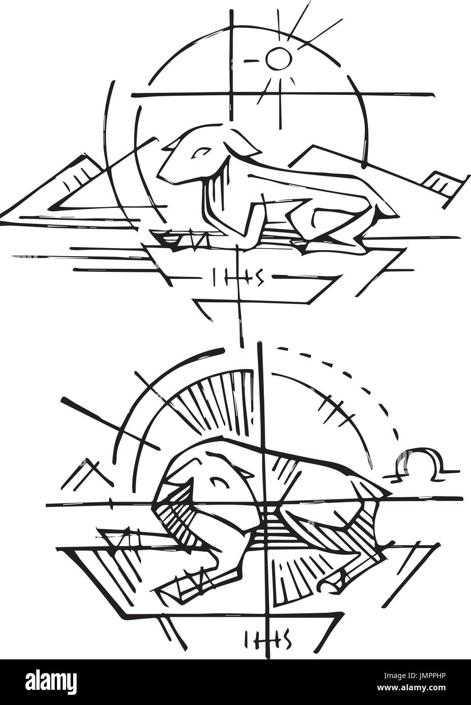 Jesus as lamb Stock Vector Images - Alamy