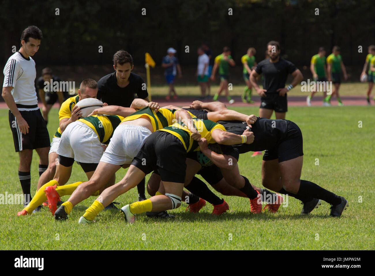 Playing with crowds during a rugby match Stock Photo - Alamy