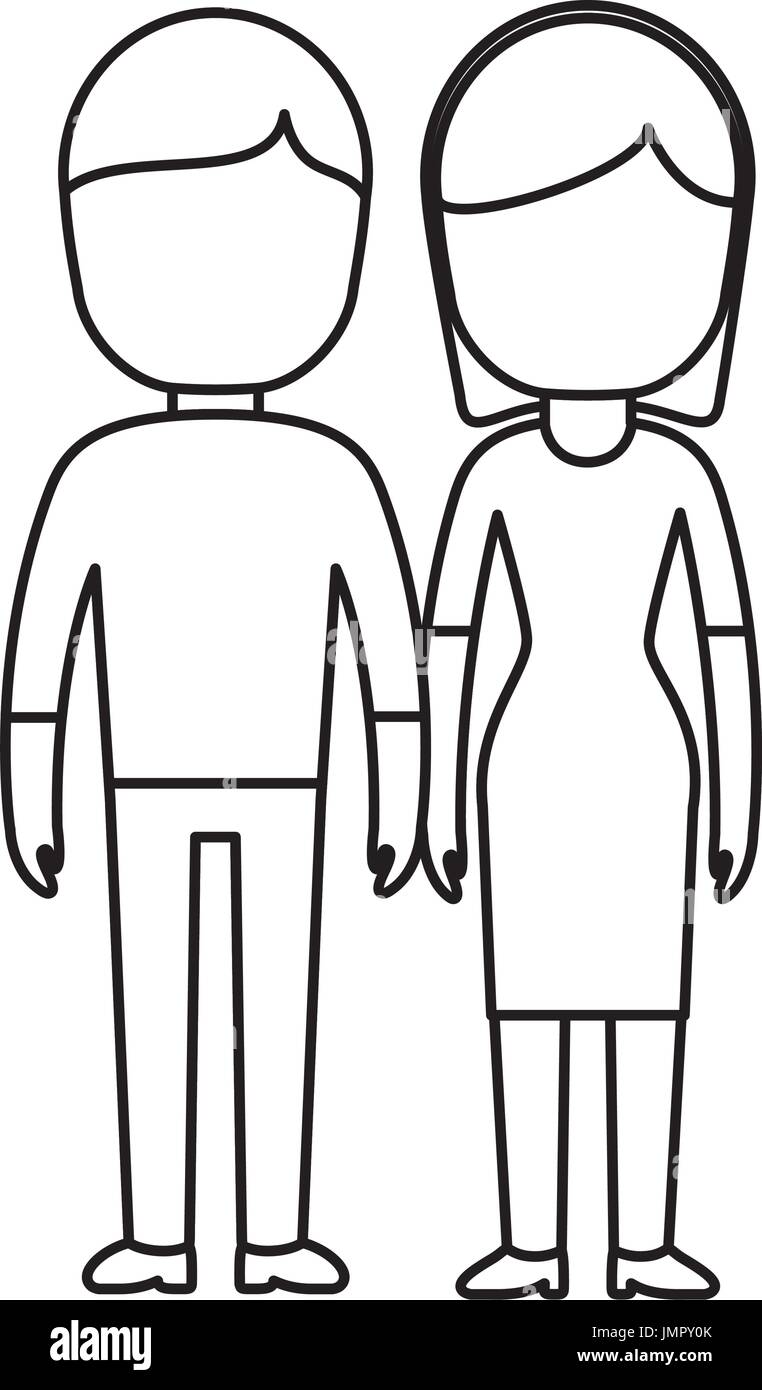 cartoon couple icon over white background vector illustration Stock ...