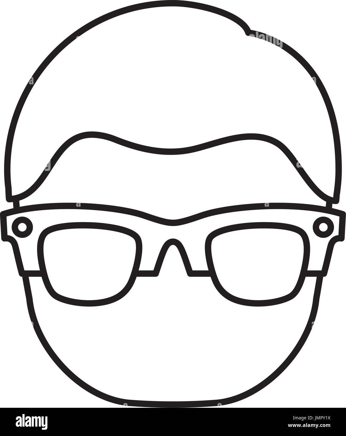 man wearing glasses icon over white background vector illustration ...
