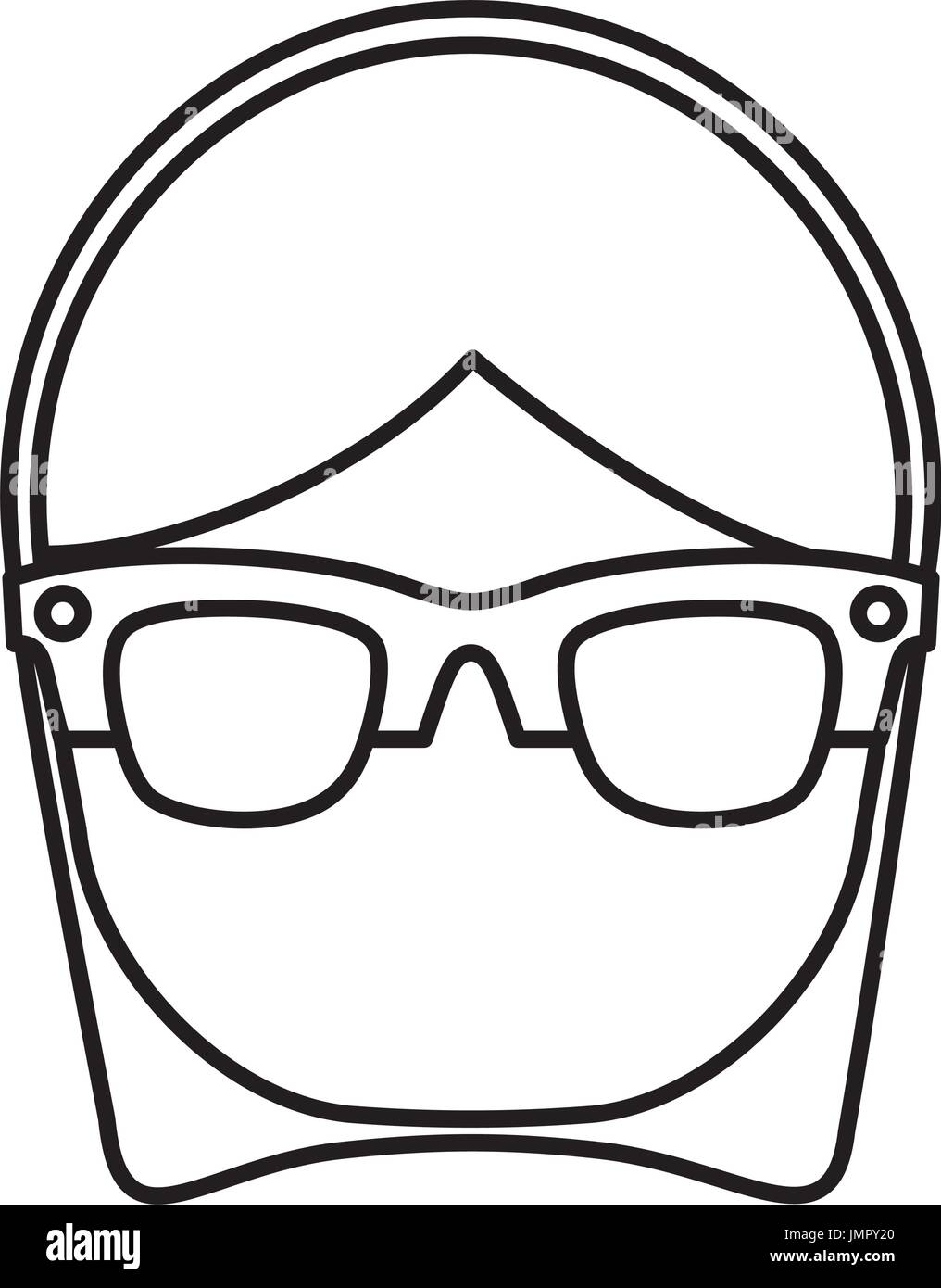 woman wearing glasses icon over white background vector illustration ...