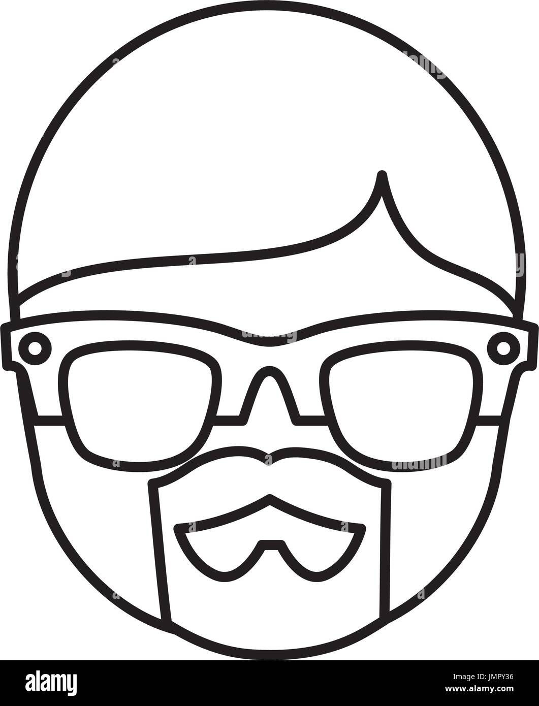 man wearing glasses icon over white background vector illustration ...