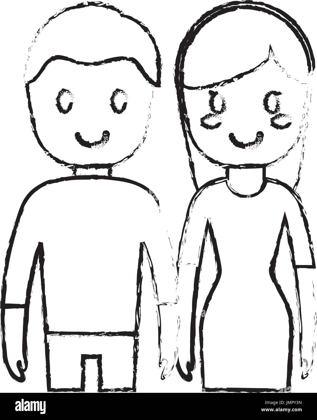 cartoon couple icon over white background vector illustration Stock ...