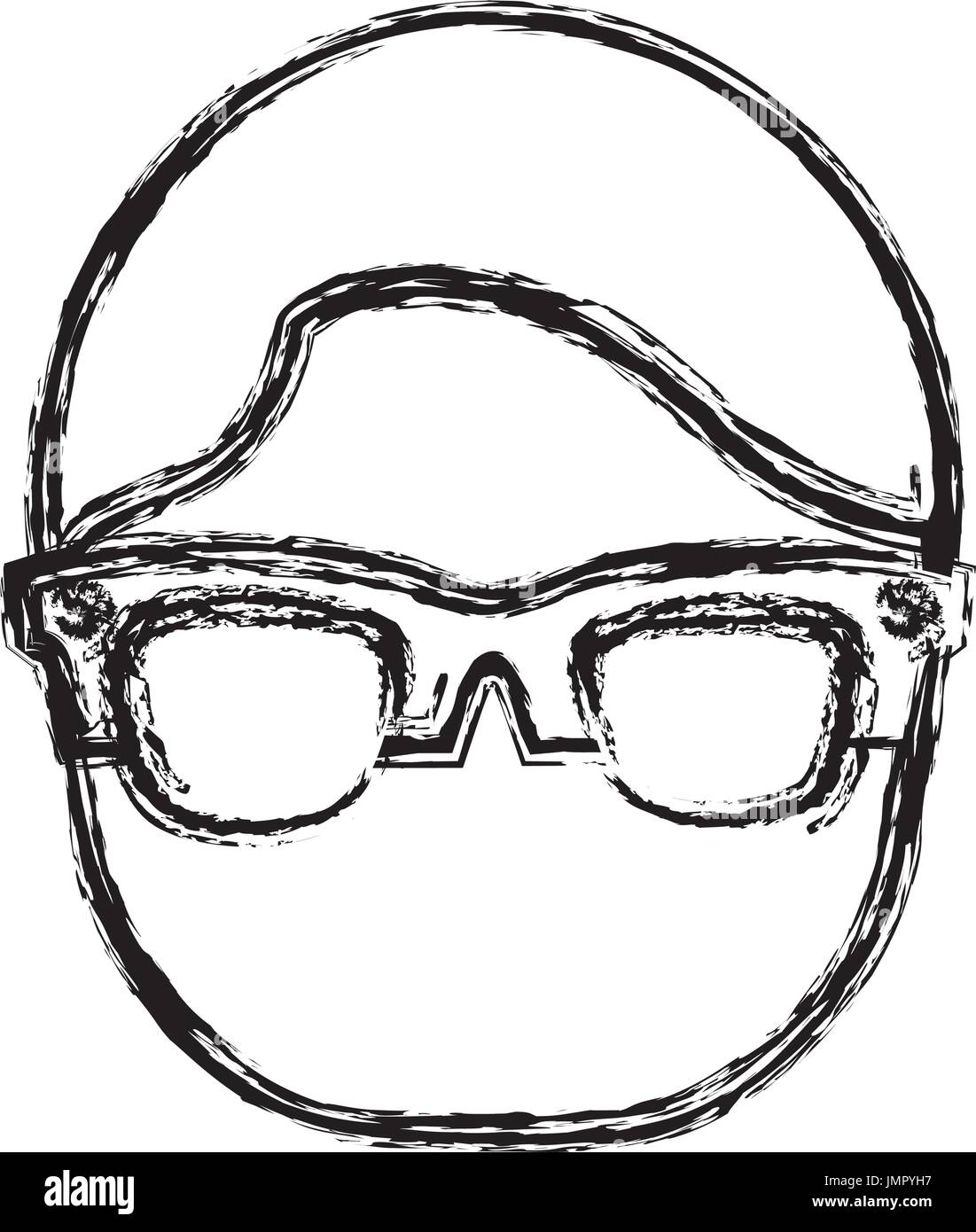 man wearing glasses icon over white background vector illustration ...
