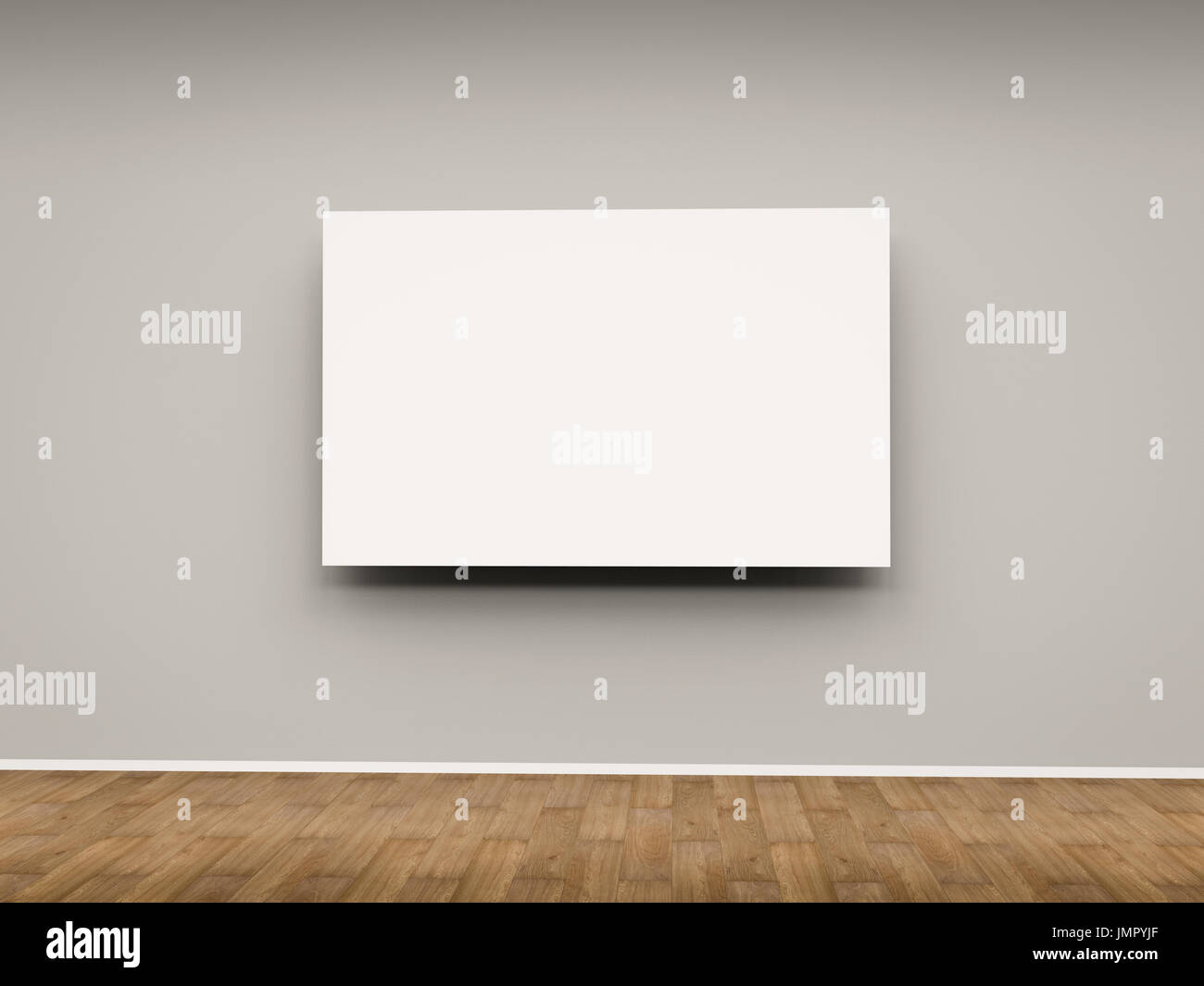 3d rendering white blank frame hanging on wall Stock Photo - Alamy
