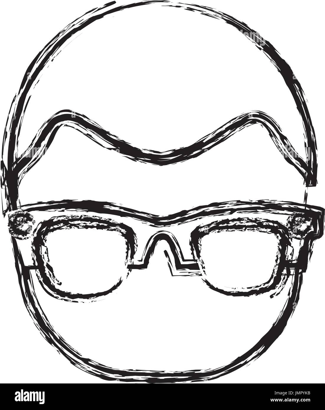 man wearing glasses icon over white background vector illustration ...