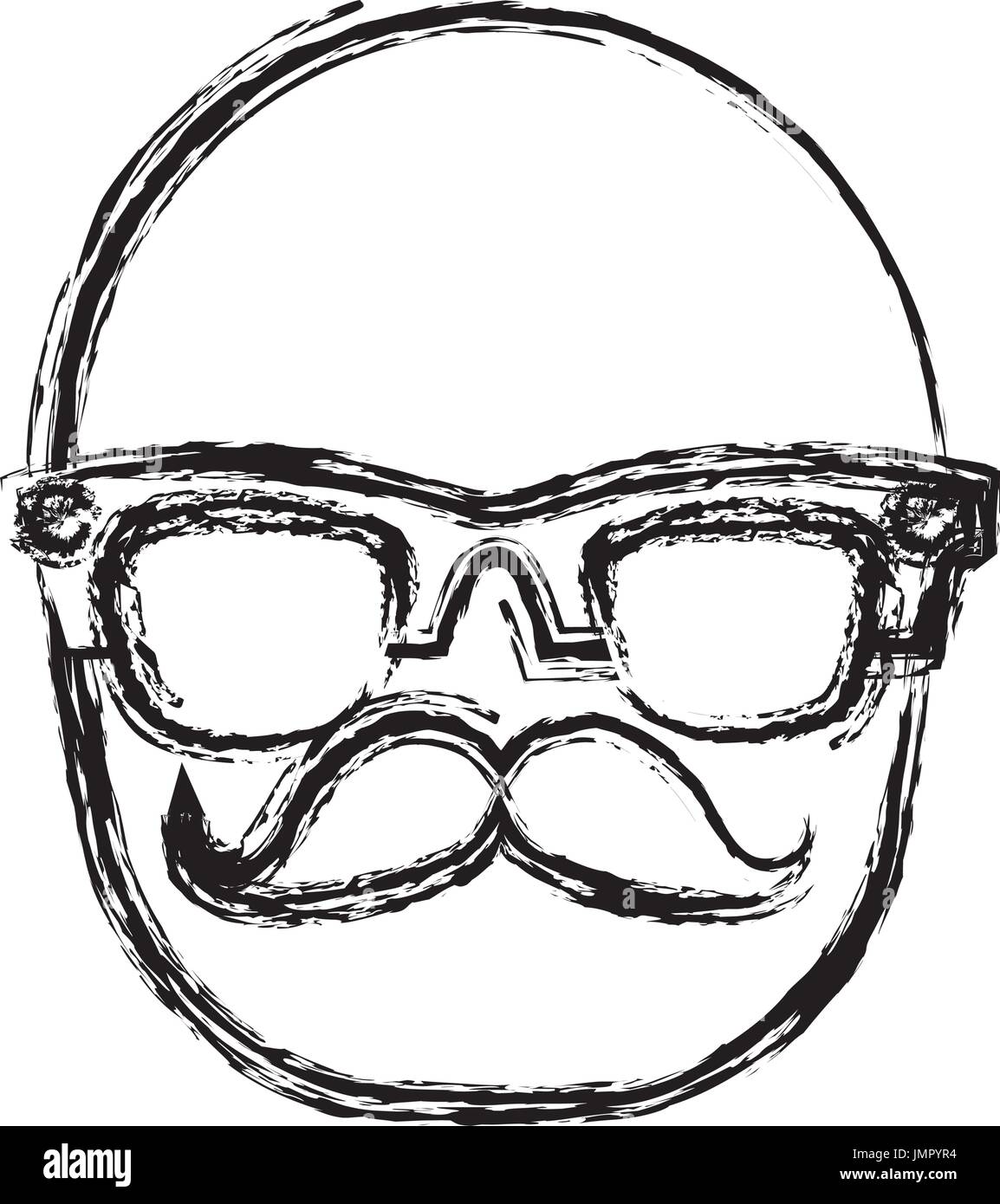 man wearing glasses icon over white background vector illustration ...