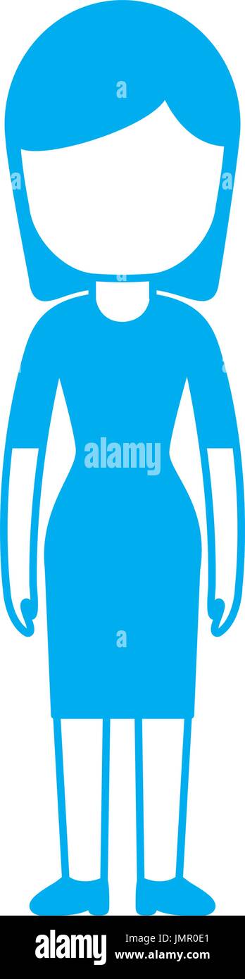 avatar woman standing icon over white background vector illustration ...