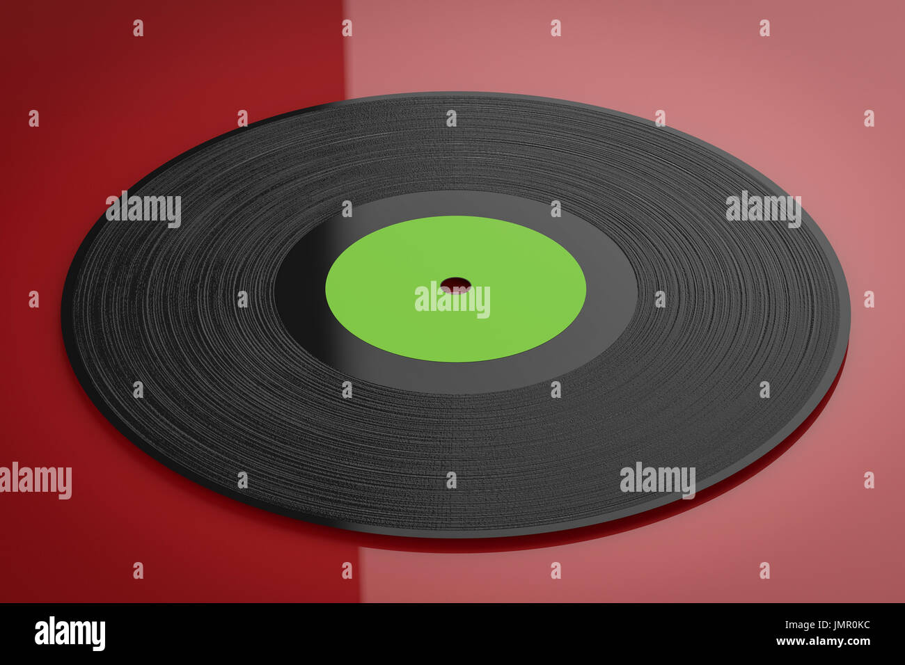 3d rendering vinyl record on red background Stock Photo - Alamy