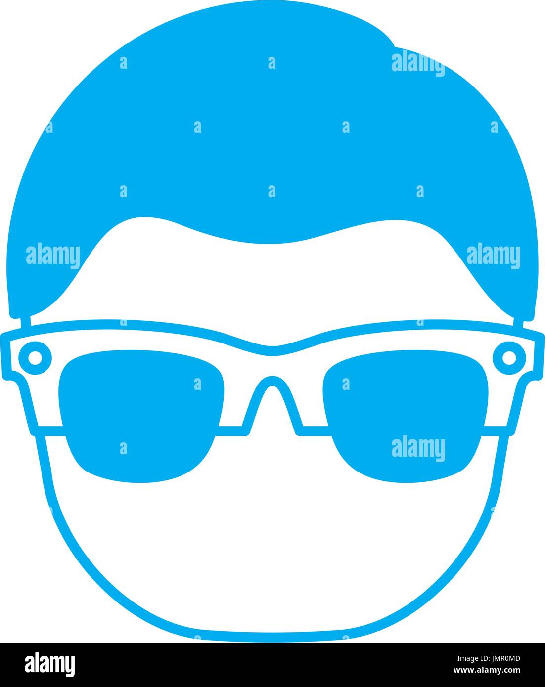 man wearing sunglasses icon over white background vector illustration ...