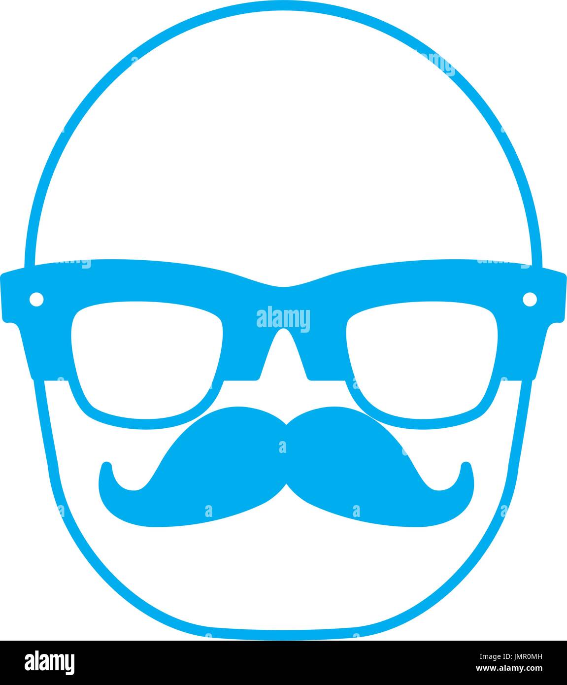 man wearing glasses icon over white background vector illustration ...