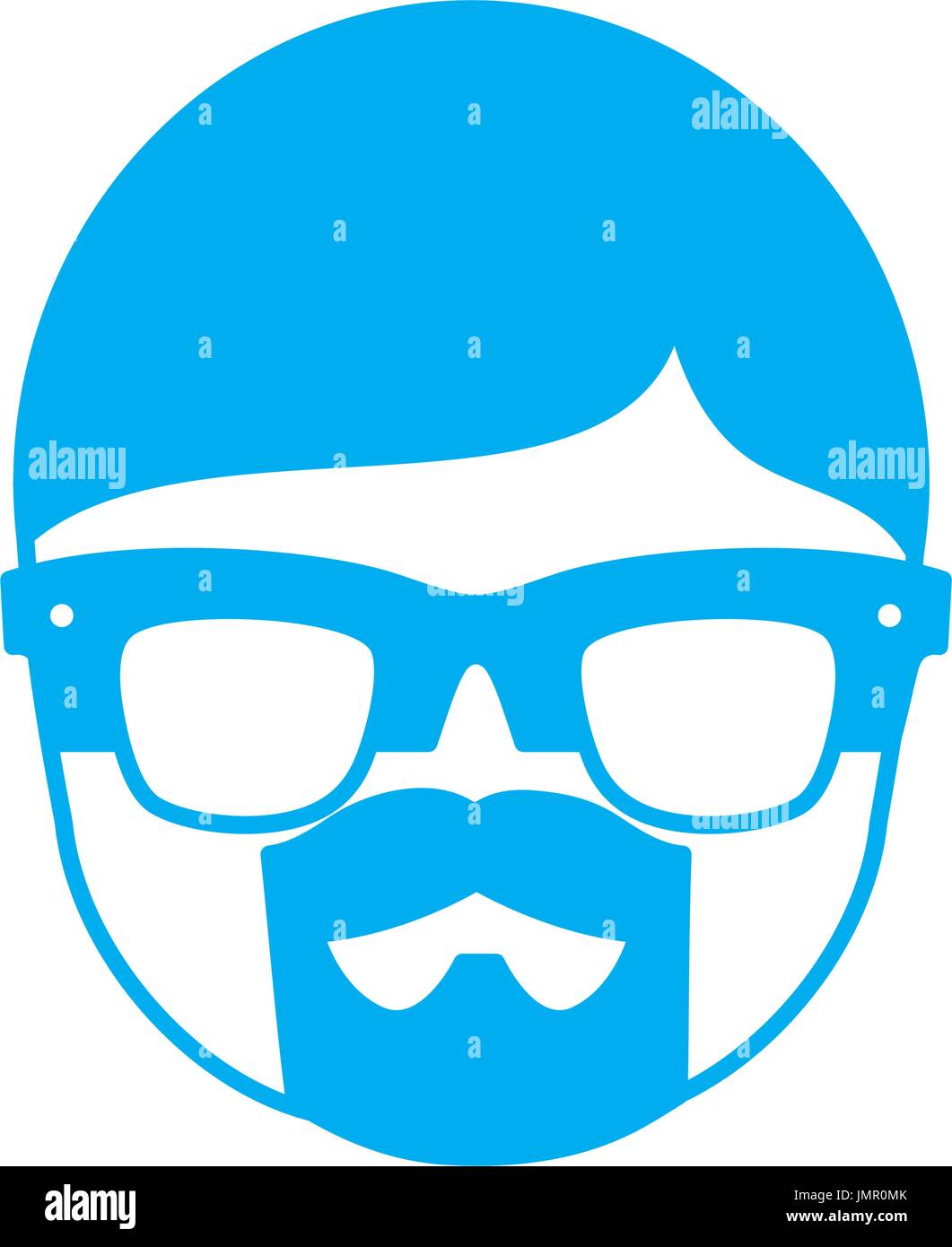 man wearing glasses icon over white background vector illustration ...