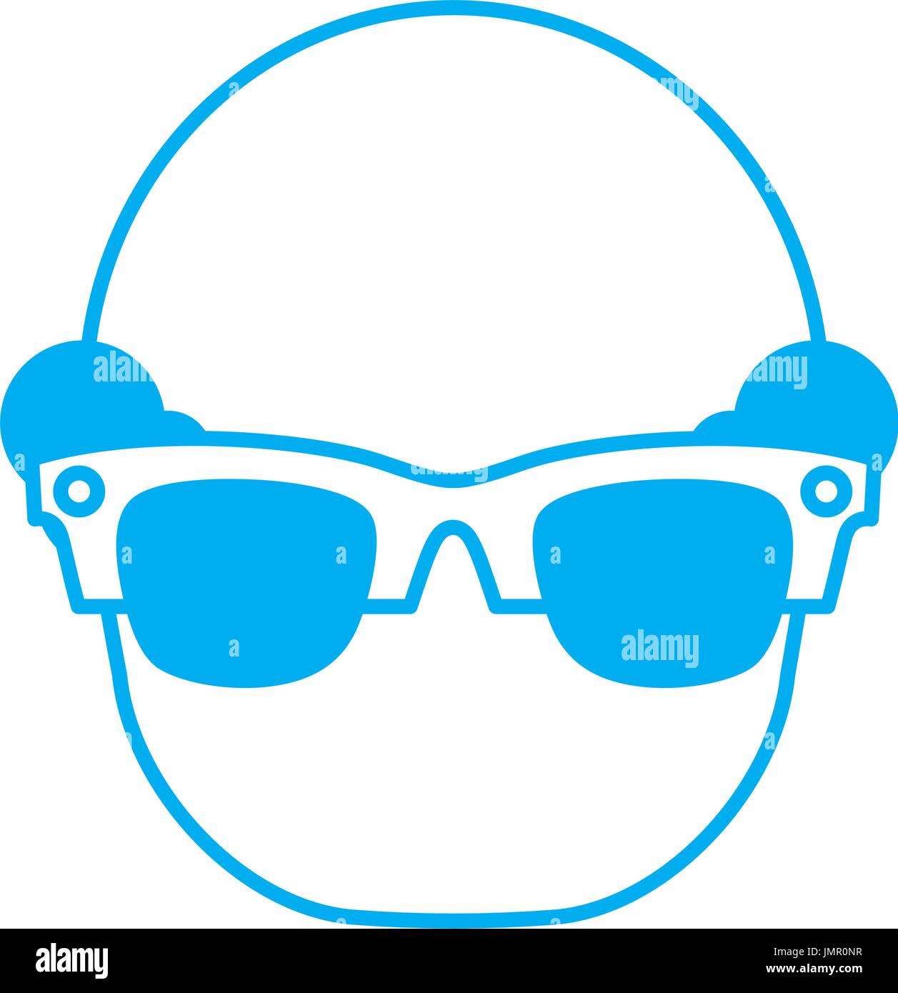 man wearing glasses icon over white background vector illustration ...