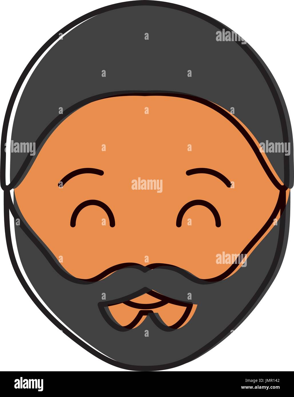 man with beard icon over white background vector illustration Stock ...